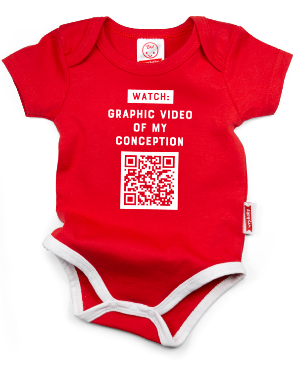 Graphic Video of My Conception | Funny Baby Bodysuit | wrybaby – Wry Baby